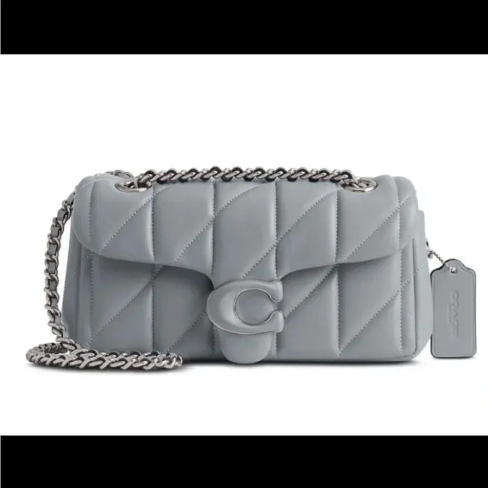 Coach | Bags | Coach Quilted Tabby Light Blue Leather Shoulder Bag ...